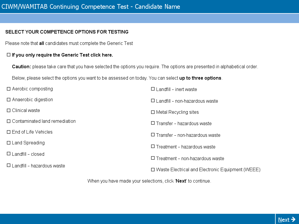 » Continuing Competence | CIWM (WAMITAB)